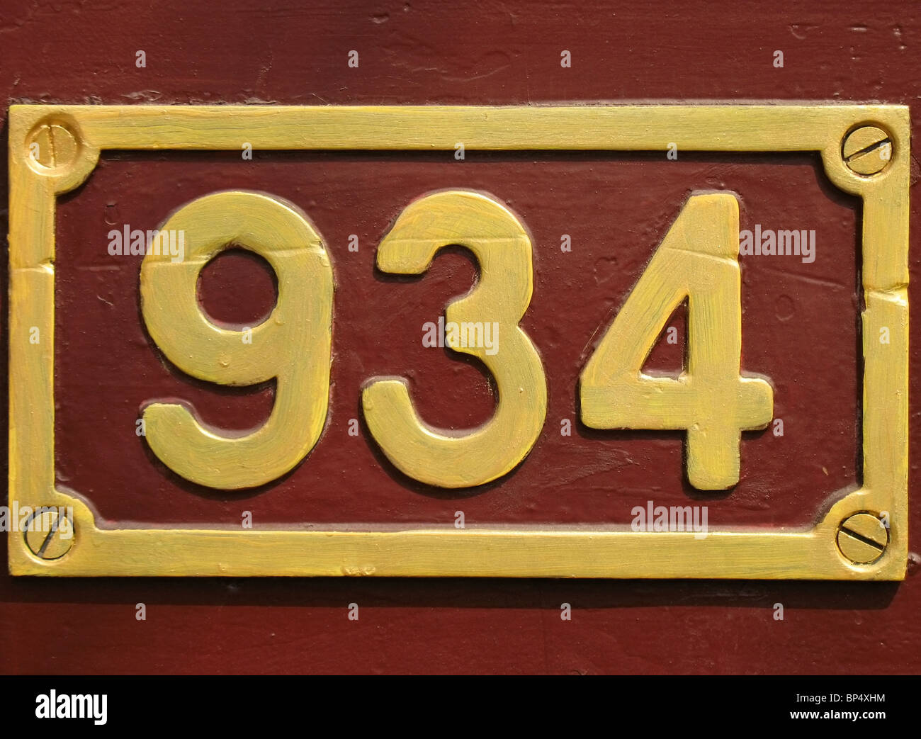 An old train number plate Stock Photo - Alamy