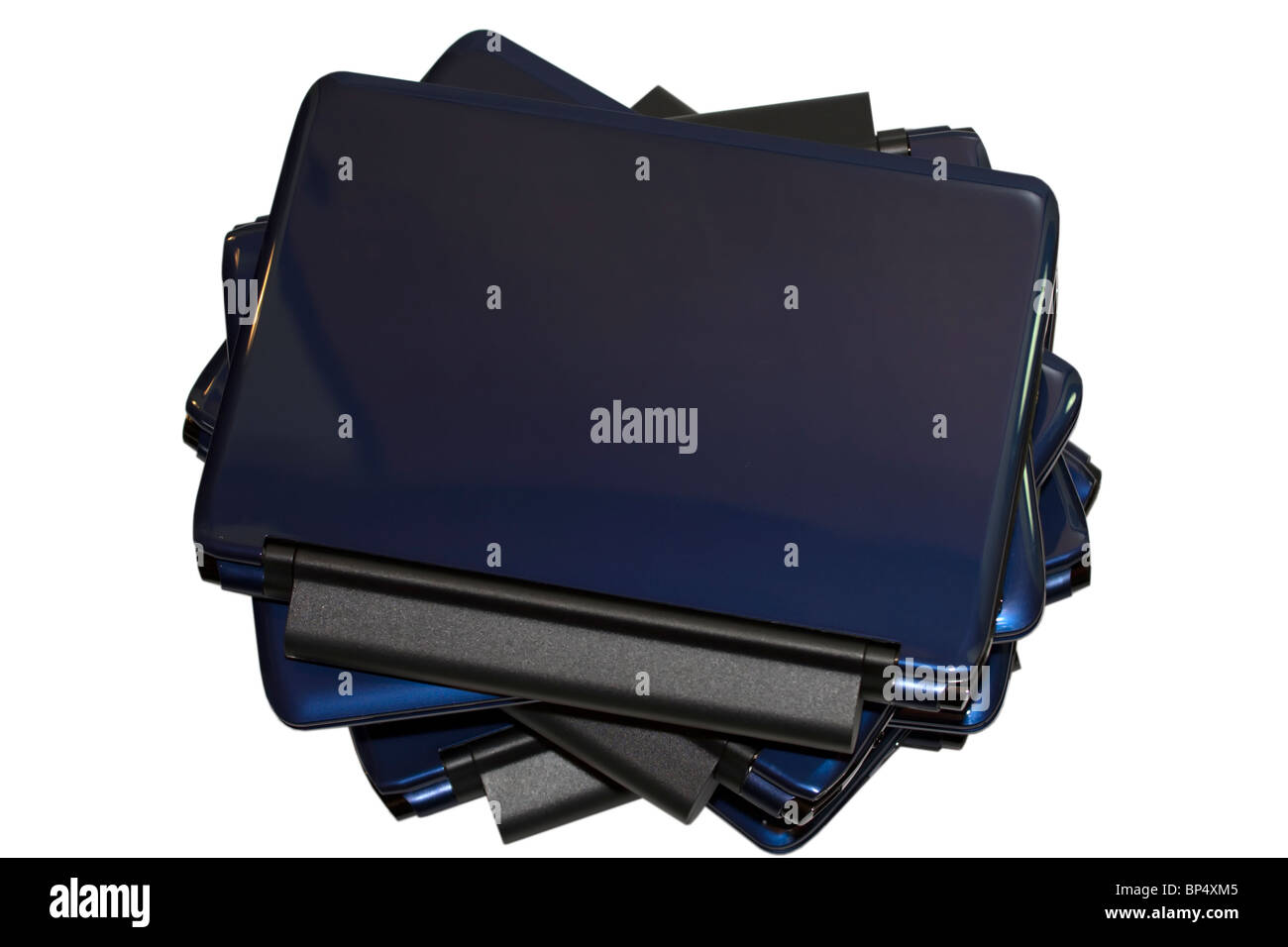 Bunch of laptops isolated on white Stock Photo - Alamy