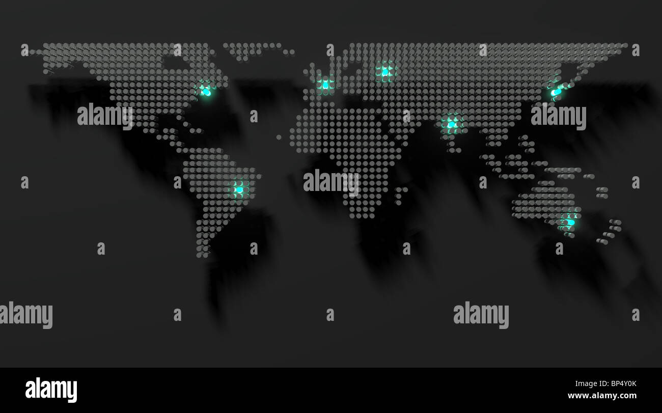 3d map in dark rendering atmosphere Stock Photo - Alamy