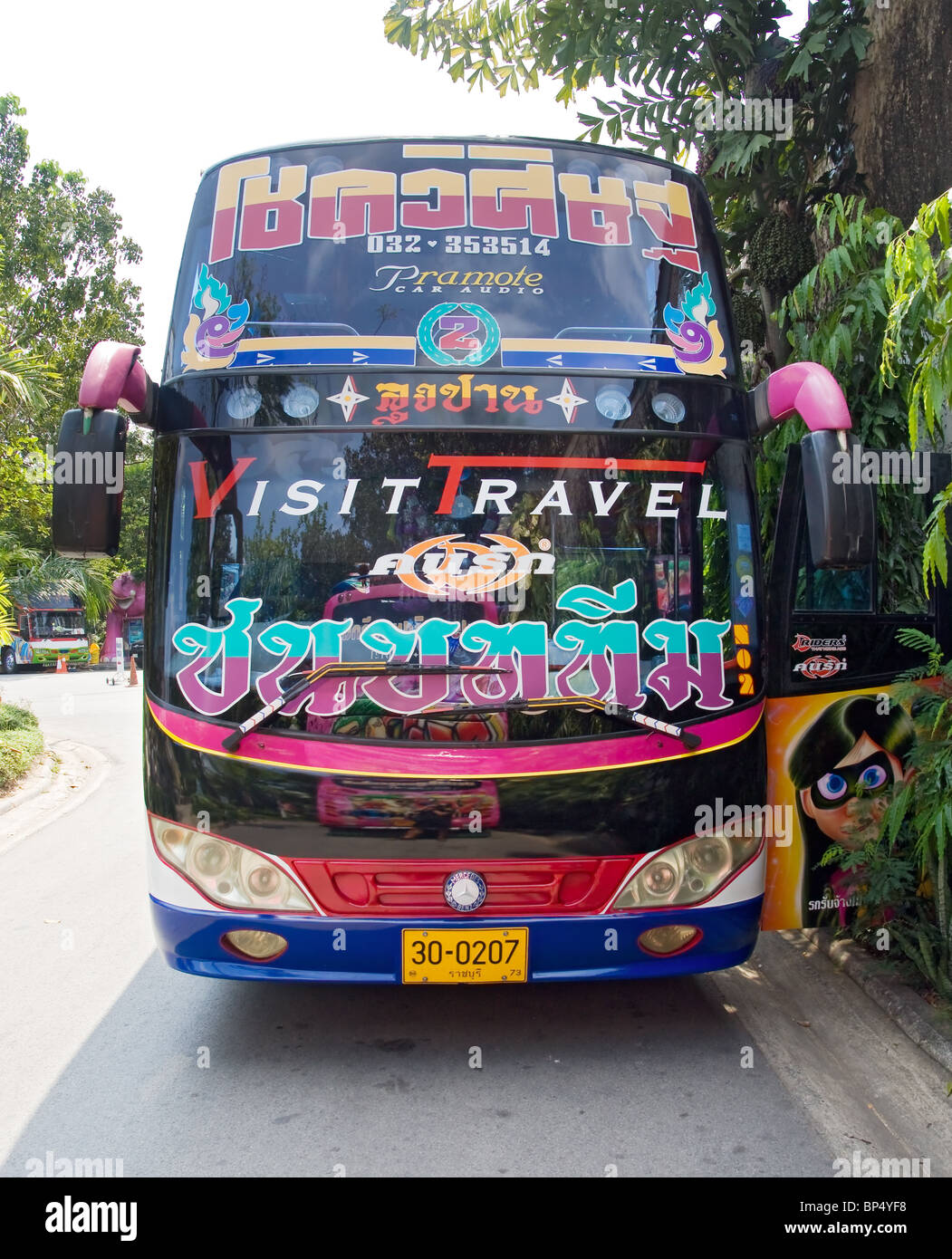 Coach Bus in Thailand Stock Photo - Alamy
