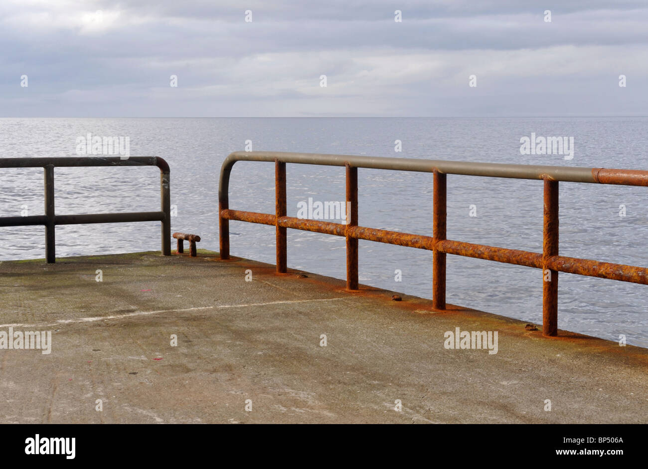 Rusty metal railings, Svínoy jetty, Faroe Islands Stock Photo - Alamy