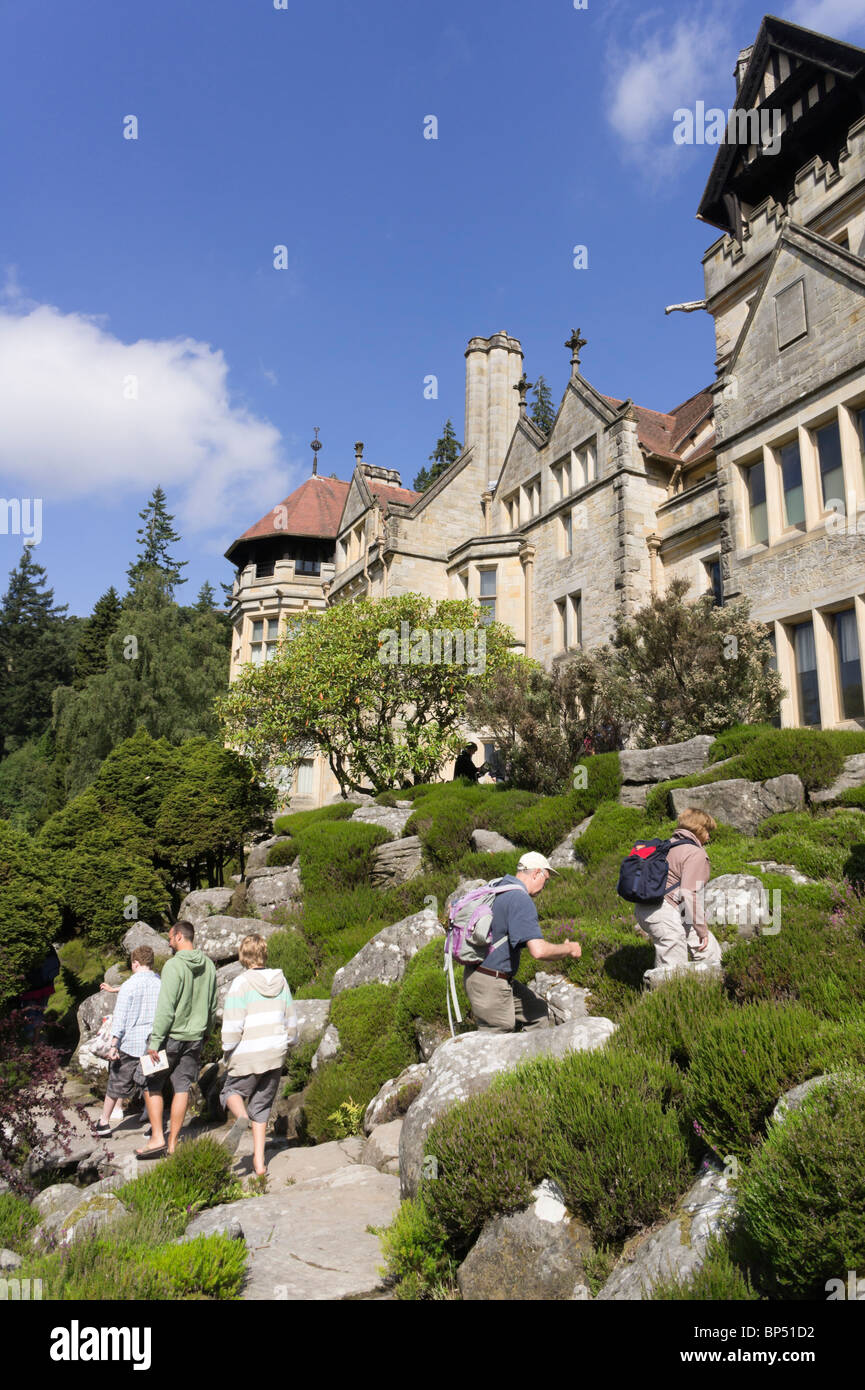 Cragside historic house Northumberland UK - people in the rockery ...