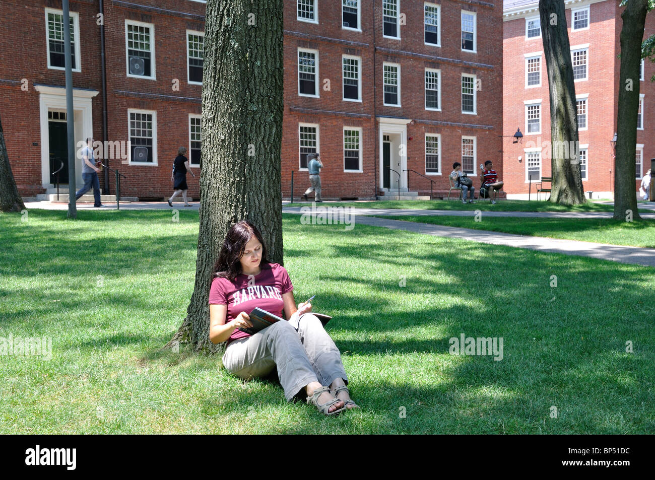 Female Harvard student, Harvard University campus, Boston, MA, USA ...