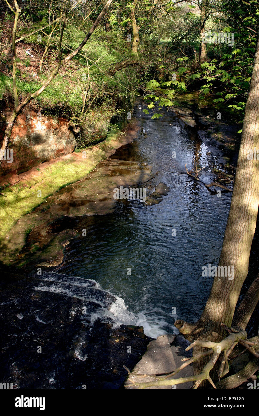 UK, England, Cheshire, Stockport, Marple, Roman Lakes, River Goyt Stock ...