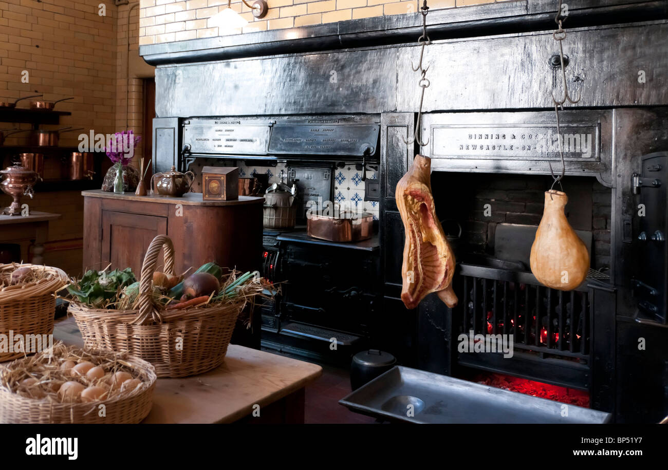 Cragside historic house Northumberland UK - interior - the kitchen with ...
