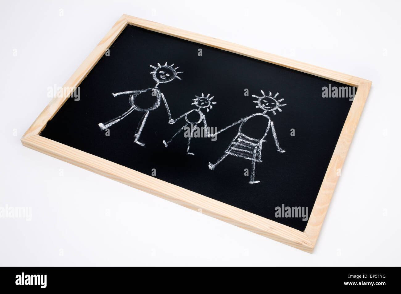 A family drawn on a chalkboard Stock Photo - Alamy