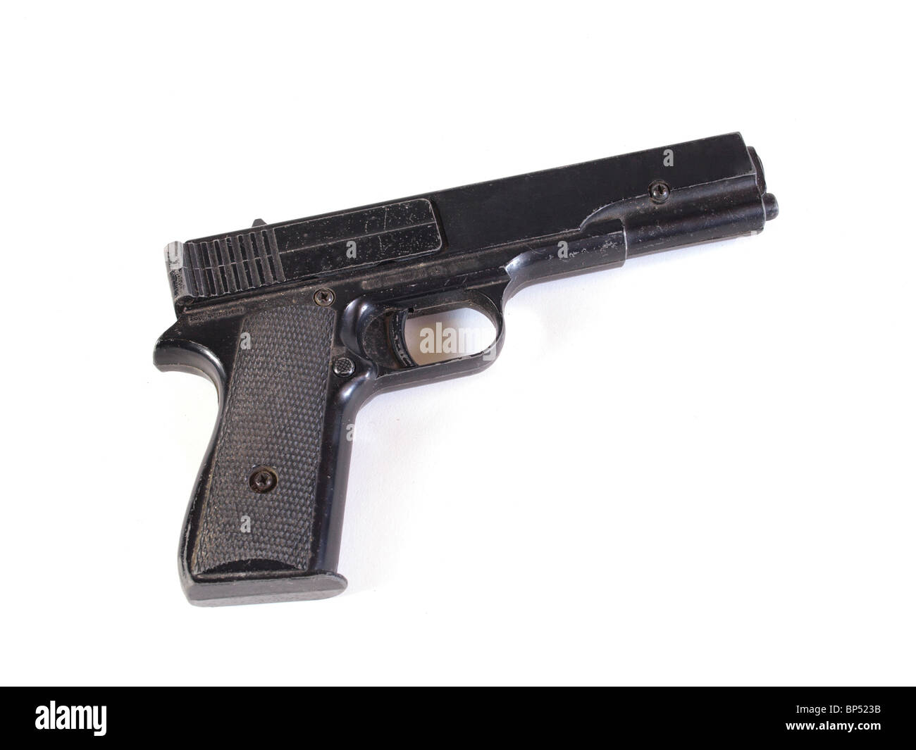 Hand gun on black Cut Out Stock Images & Pictures - Alamy