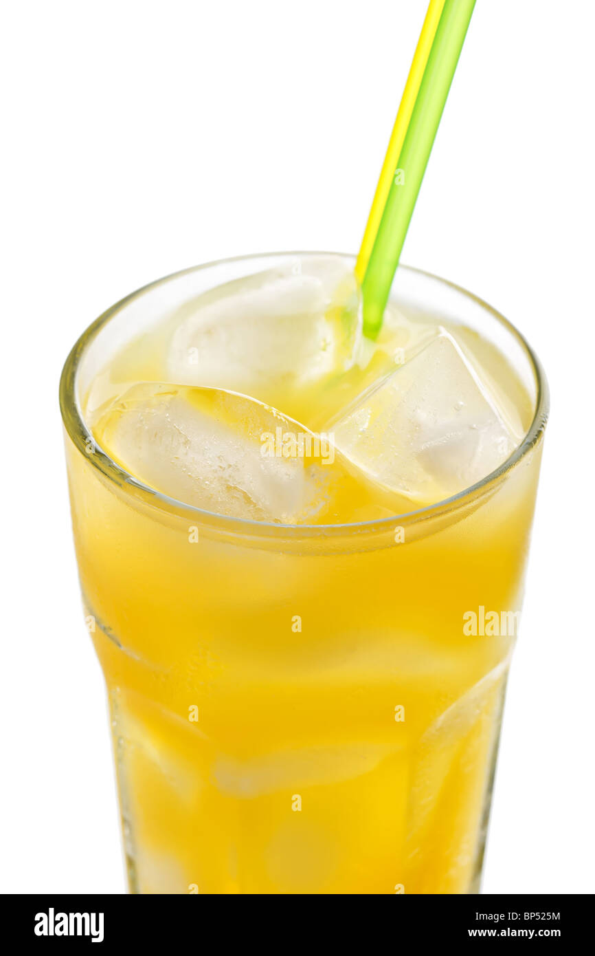 glass of orange juice with ice Stock Photo - Alamy