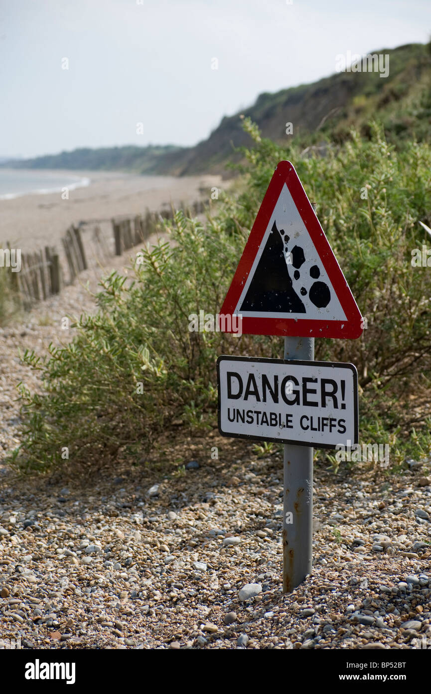 unstable cliffs at dunwich suffolk england Stock Photo - Alamy