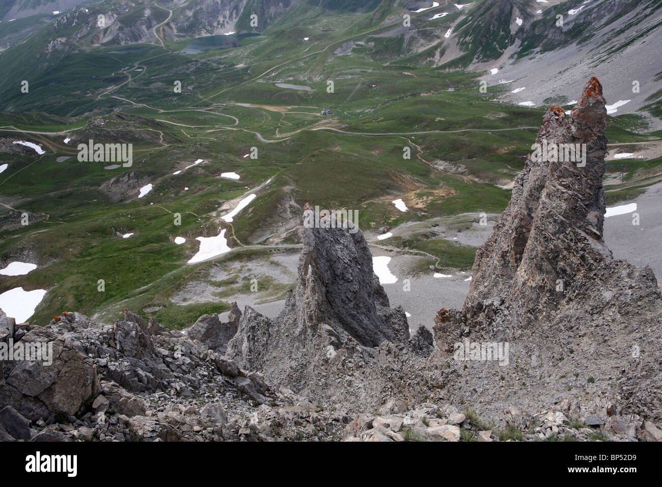 Eye of the needle or Aguille Percee area near Tignes Val d'Isere in the ...