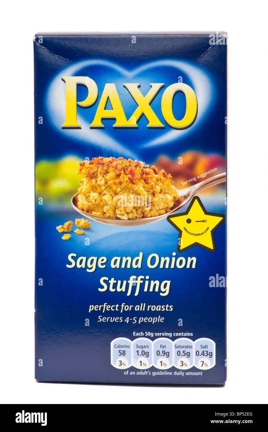 A Packet Of Paxo Sage And Onion Stuffing Mix Stock Photo - Alamy