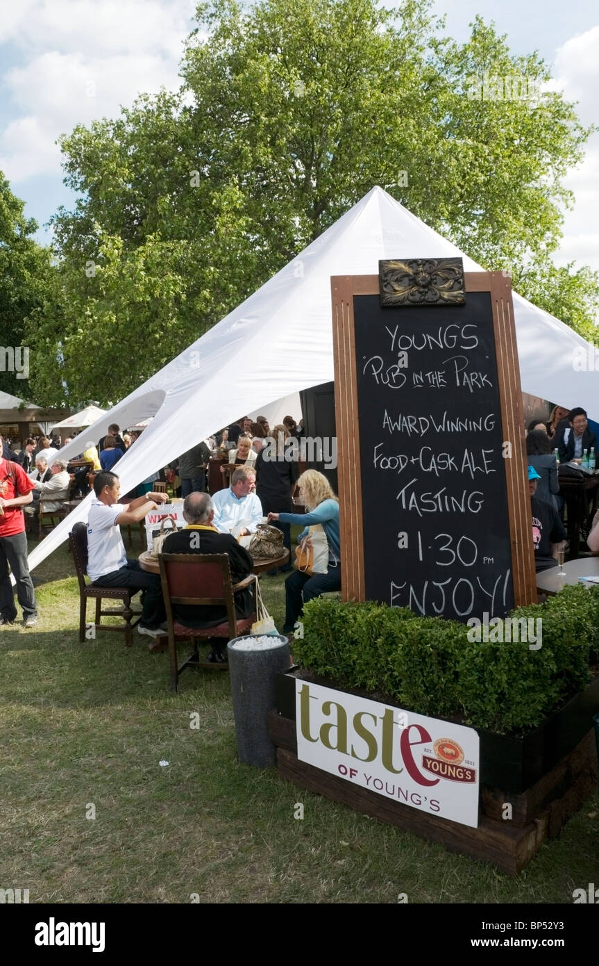 Taste of London and Young’s Pub wooden, large outside menu board at ...