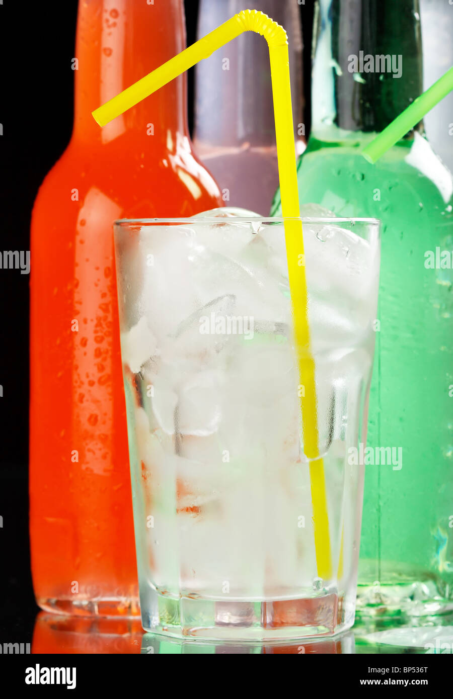 bottles with tasty drink Stock Photo - Alamy