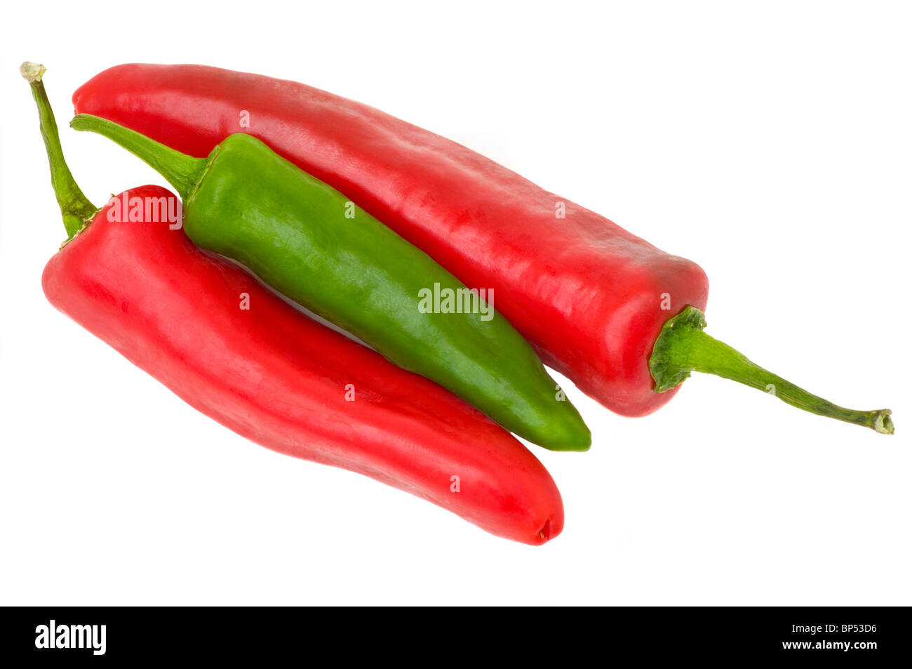 Red chili peppers green Cut Out Stock Images & Pictures - Alamy