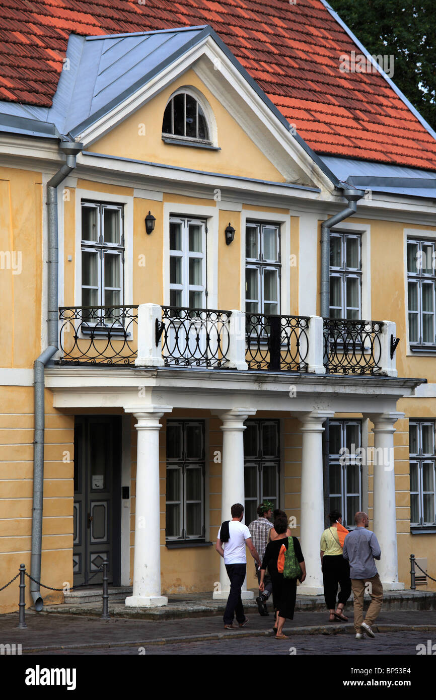 Estonia, Tallinn, street scene, typical architecture, people Stock ...