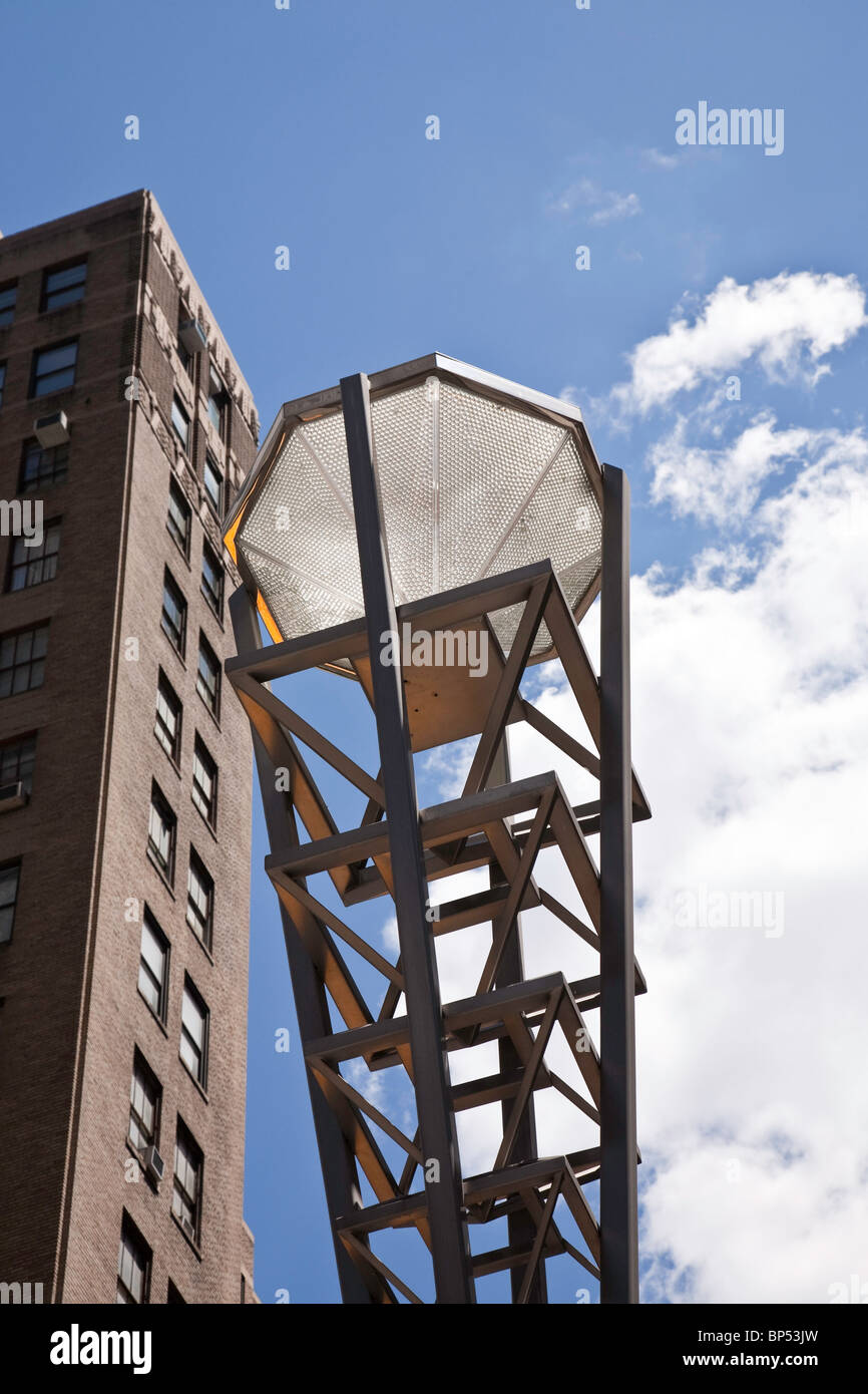 A diamond-shaped lamppost marks the entrance to the Diamond District on ...
