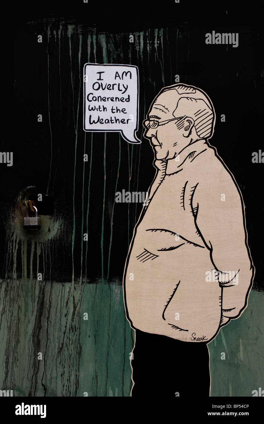 Graffiti of a man with the caption "I am overly concerned with the ...