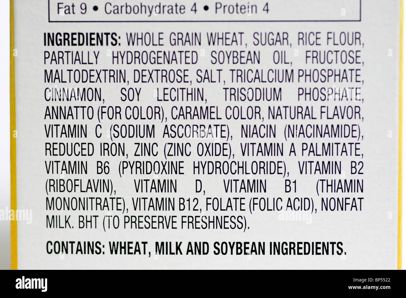 Ingredients list on food package hi-res stock photography and images ...