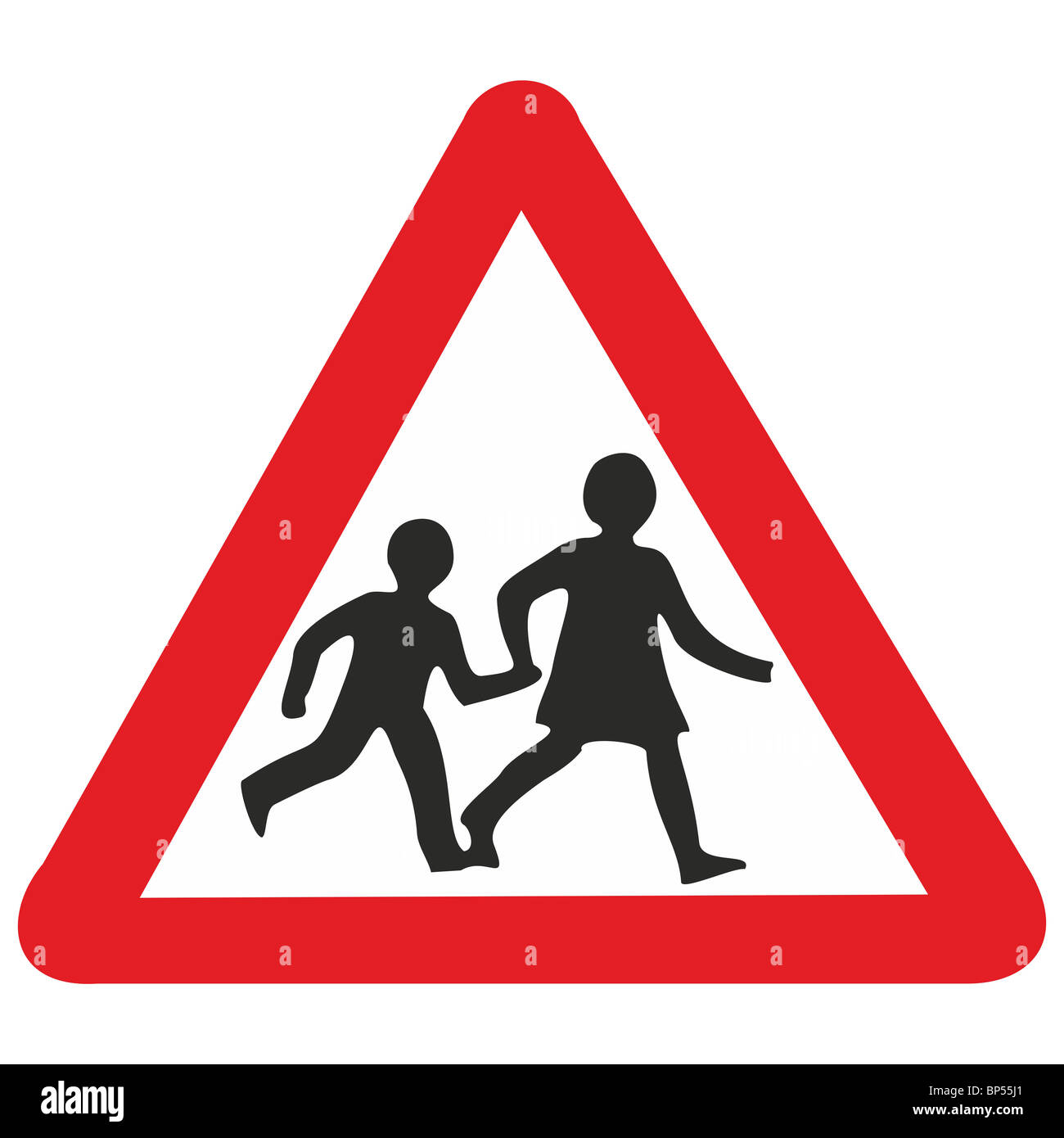 uk road sign school playground children ahead Stock Photo - Alamy