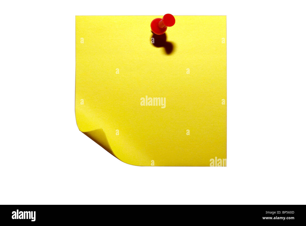 Note paper. Yellow sticky paper. Isolated on white with clipping path ...