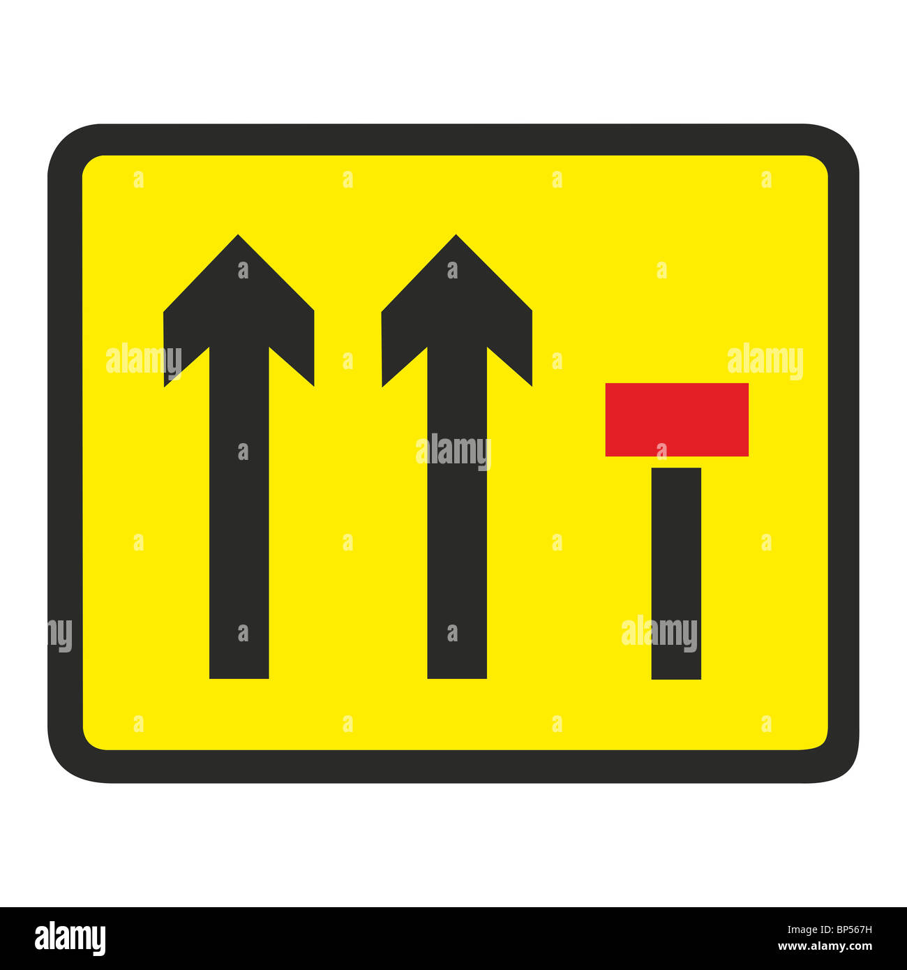 uk road sign fast outside lane three 3 motorway closed shut Stock Photo ...