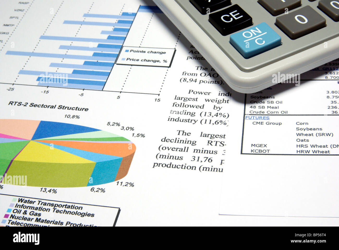 Calculator and finance diagrams Stock Photo - Alamy