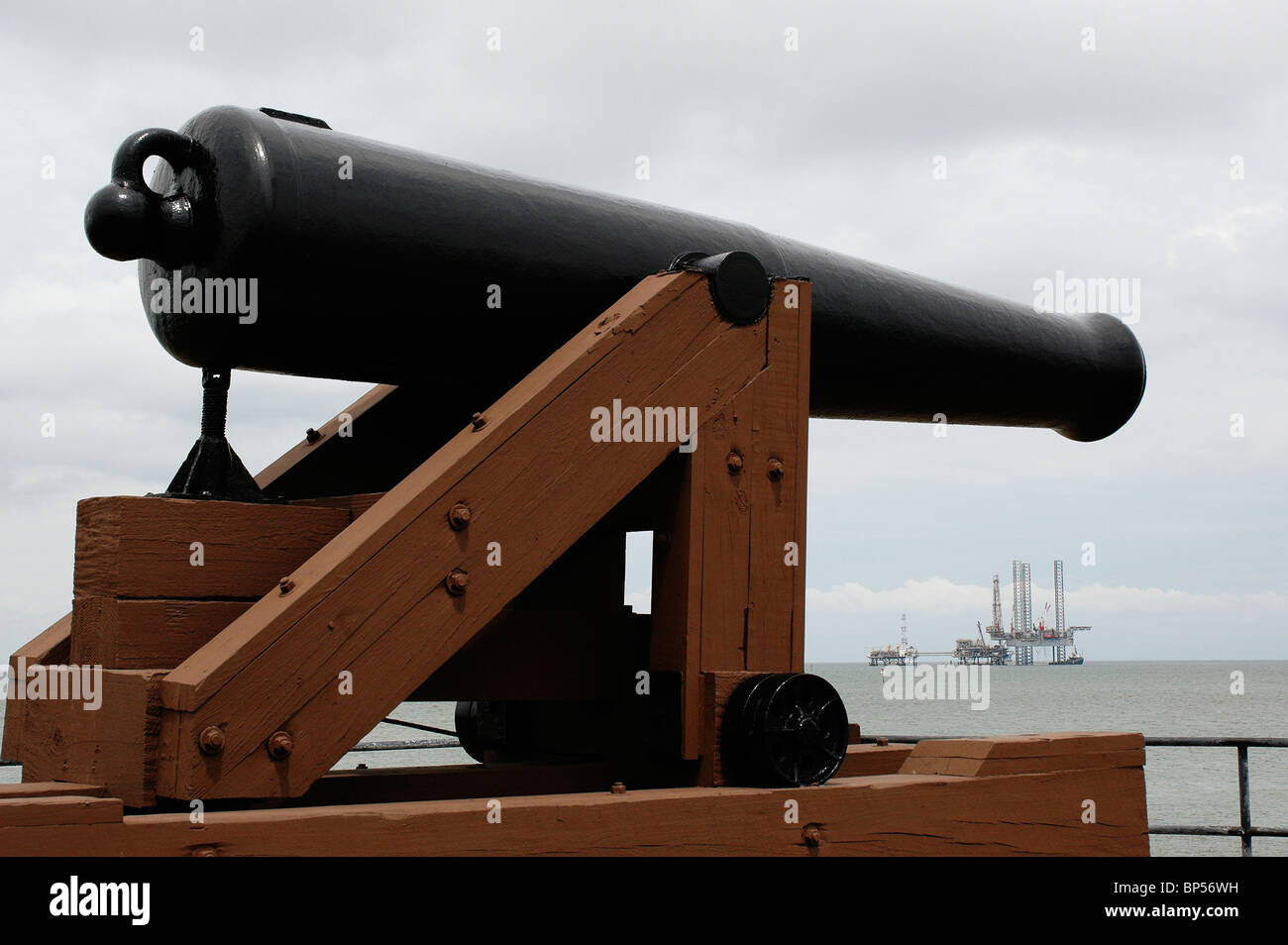 Civil War era cannon atop Fort Gaines rampart overlooks natural gas ...