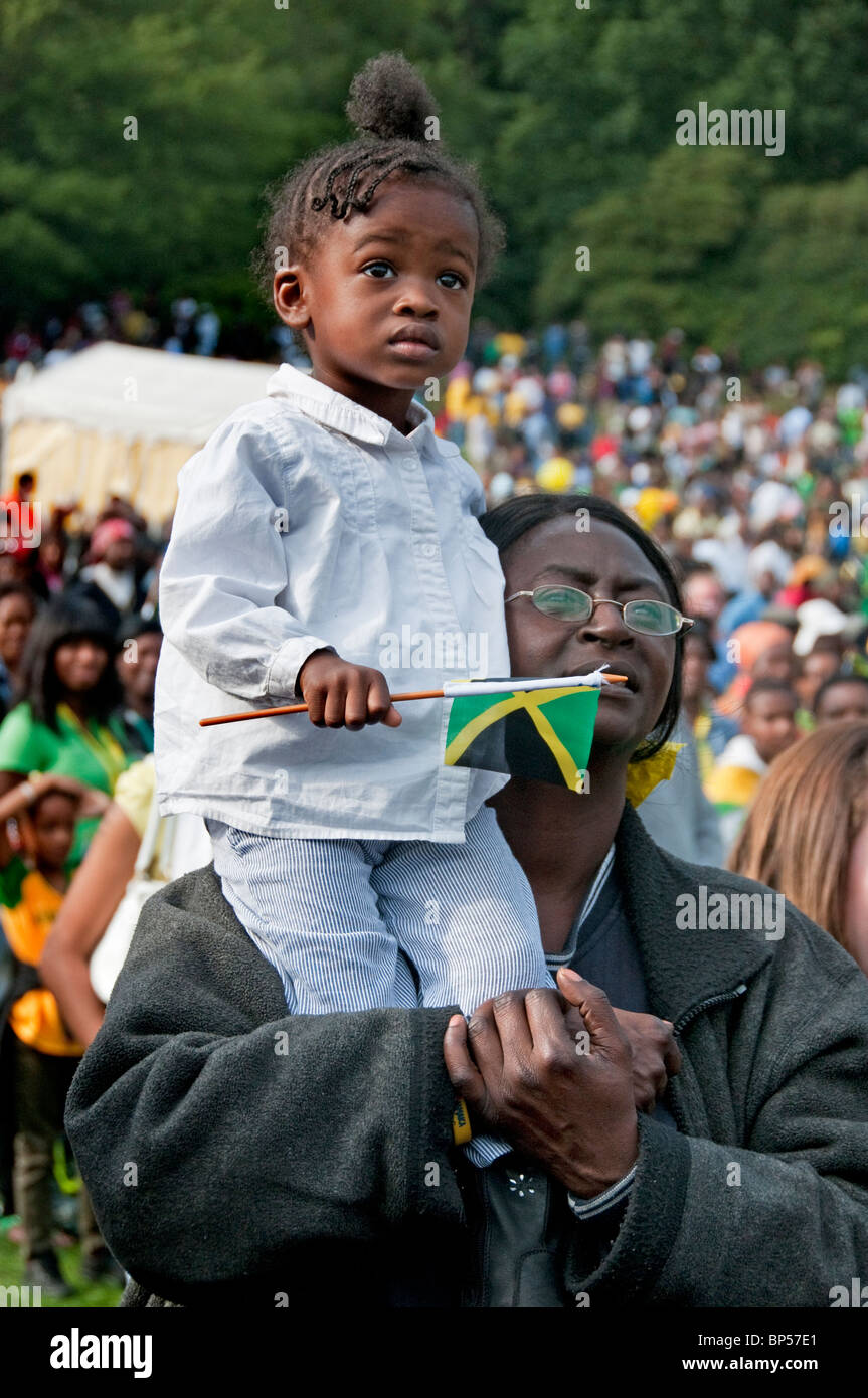 West Indian Jamaican family day at Crystal Palace Park South London ...