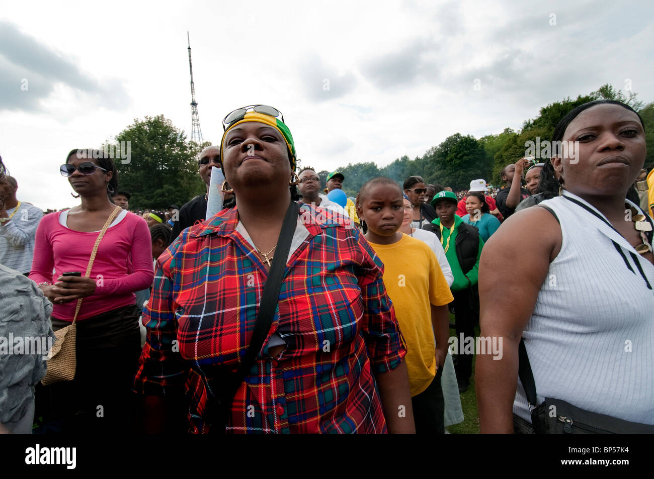 West Indian Jamaican family day at Crystal Palace Park South London ...