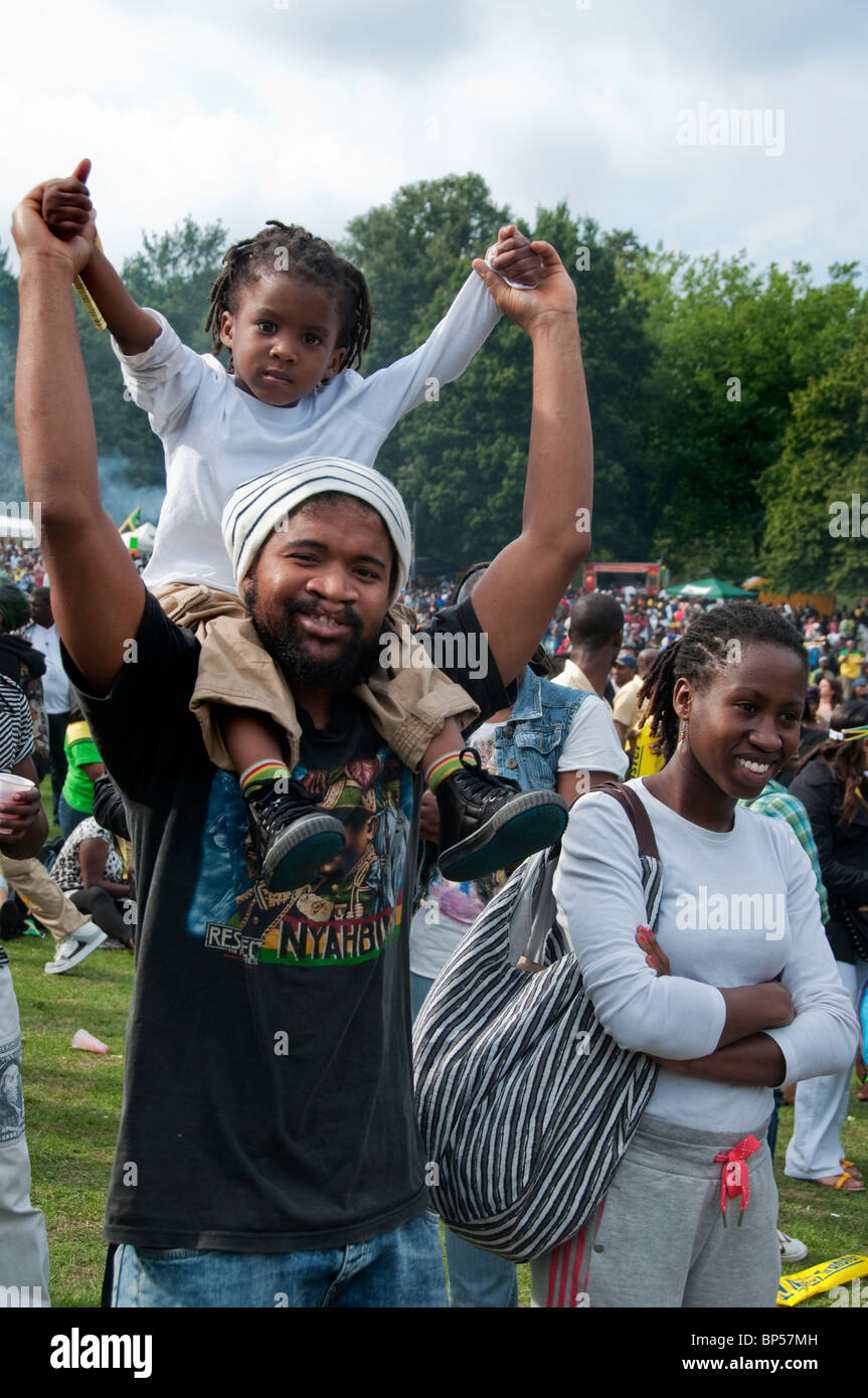 West Indian Jamaican family day at Crystal Palace Park South London ...