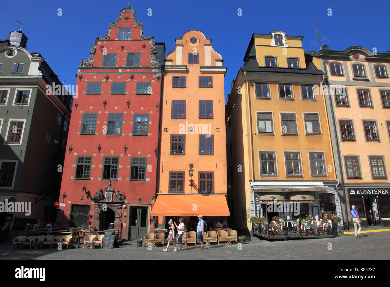Sweden, Stockholm, Gamla Stan, Stortorget, historic traditional ...