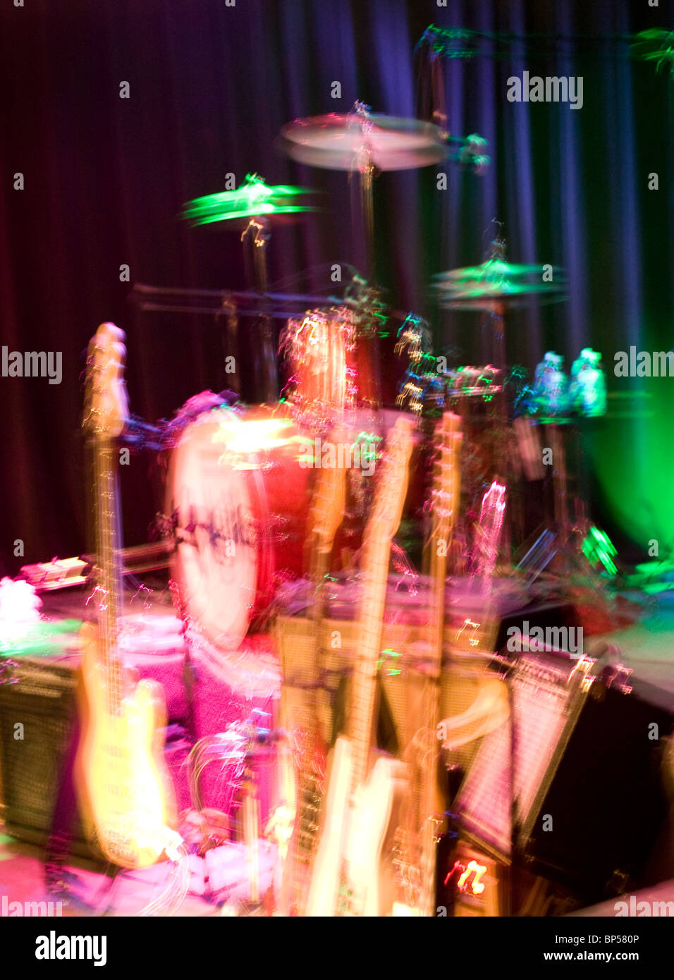Conceptual look at a rock band setup Stock Photo - Alamy