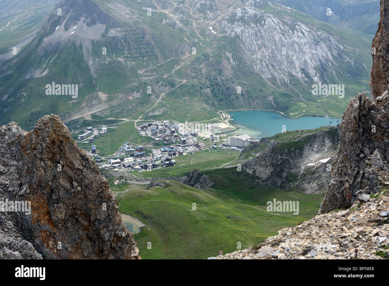 Eye of the needle or Aguille Percee area near Tignes Val d'Isere in the ...