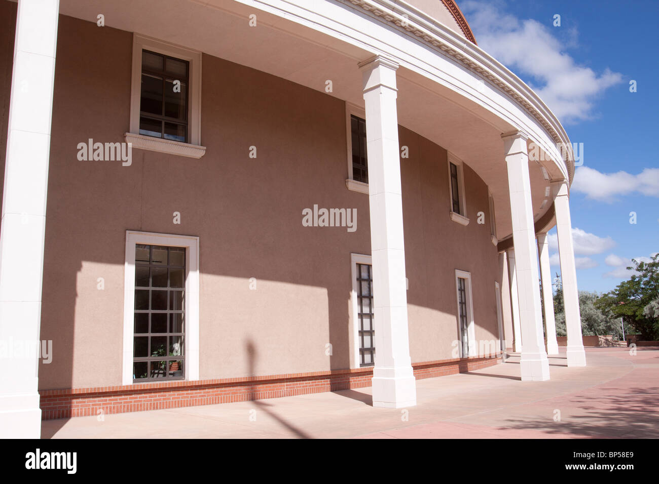 Columns of the Roundhouse state capitol building in Santa Fe, New ...
