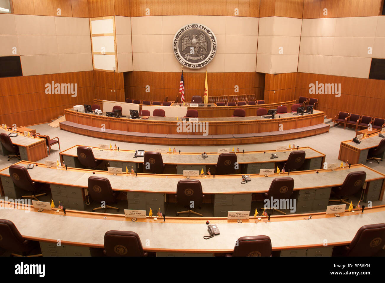 Senate chambers of the New Mexico state capitol building or statehouse ...