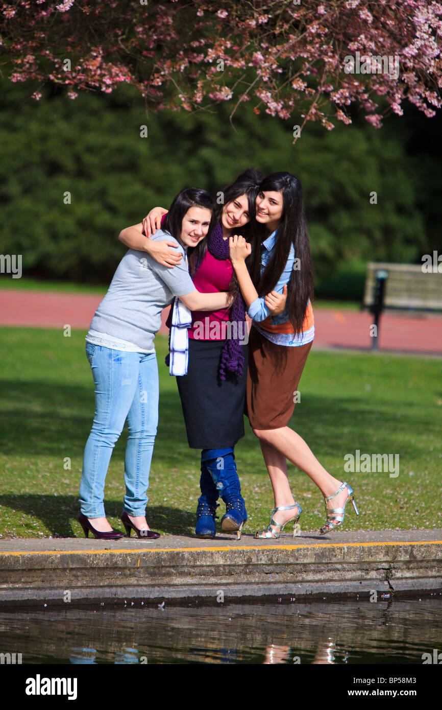 Portland, Oregon, United States Of America; Three Teenage Girl Standing ...