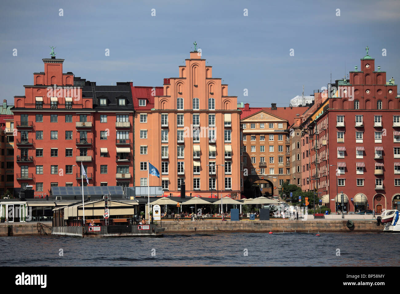 Sweden, Stockholm, Norr Mälarstrand, seaside street scene Stock Photo ...