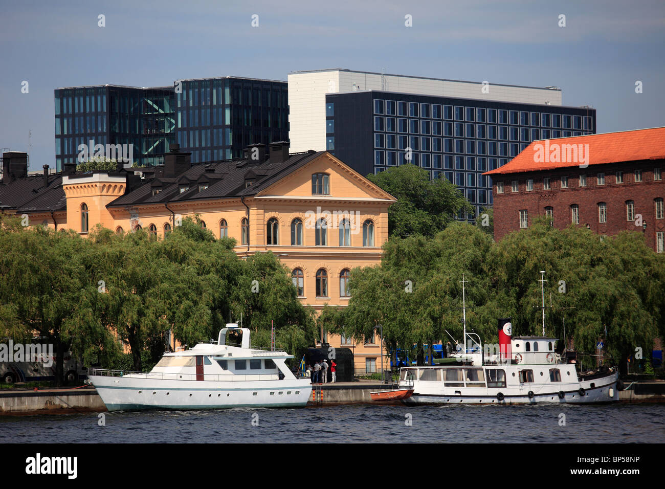Sweden, Stockholm, Norr Mälarstrand, seaside street scene Stock Photo ...