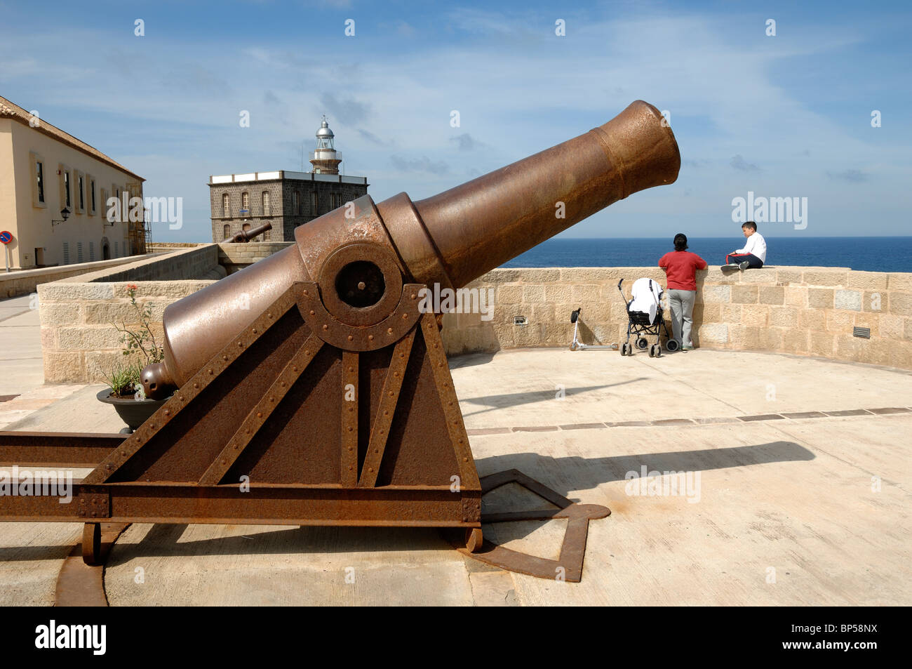 Tourists & Historic Cannon on the Medieval Ramparts of the Citadel or ...