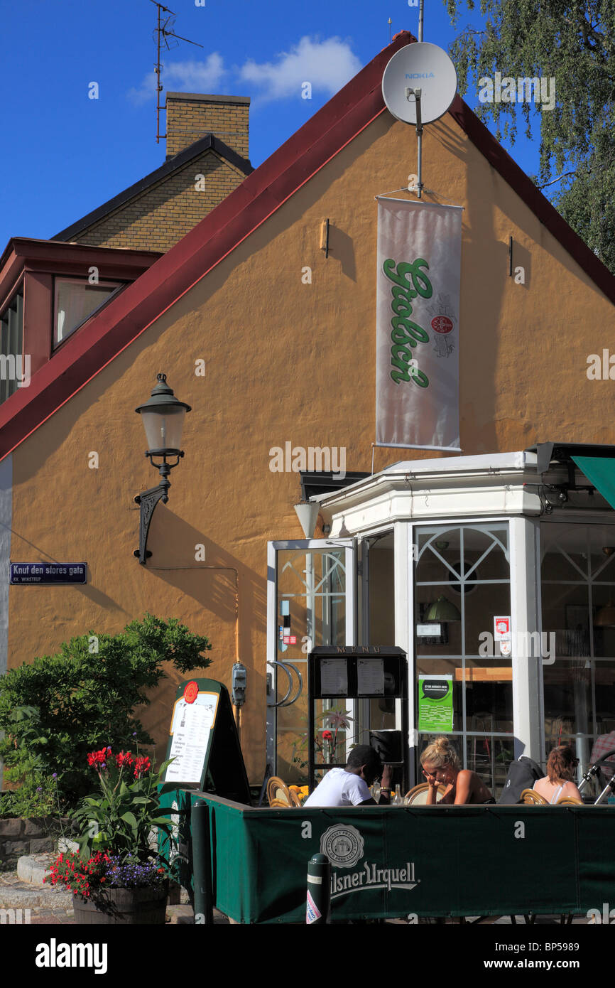 Sweden, Lund, street scene, cafe Stock Photo - Alamy
