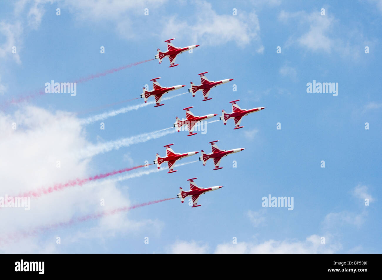 Turkish Stars performing on an airshow Stock Photo - Alamy