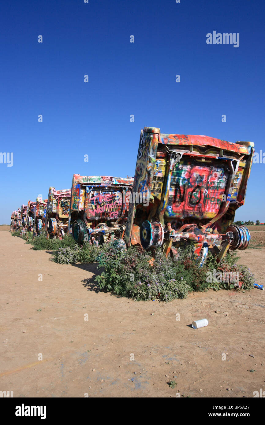 Cadillac Ranch at Route 66, Amarillo, USA Stock Photo - Alamy