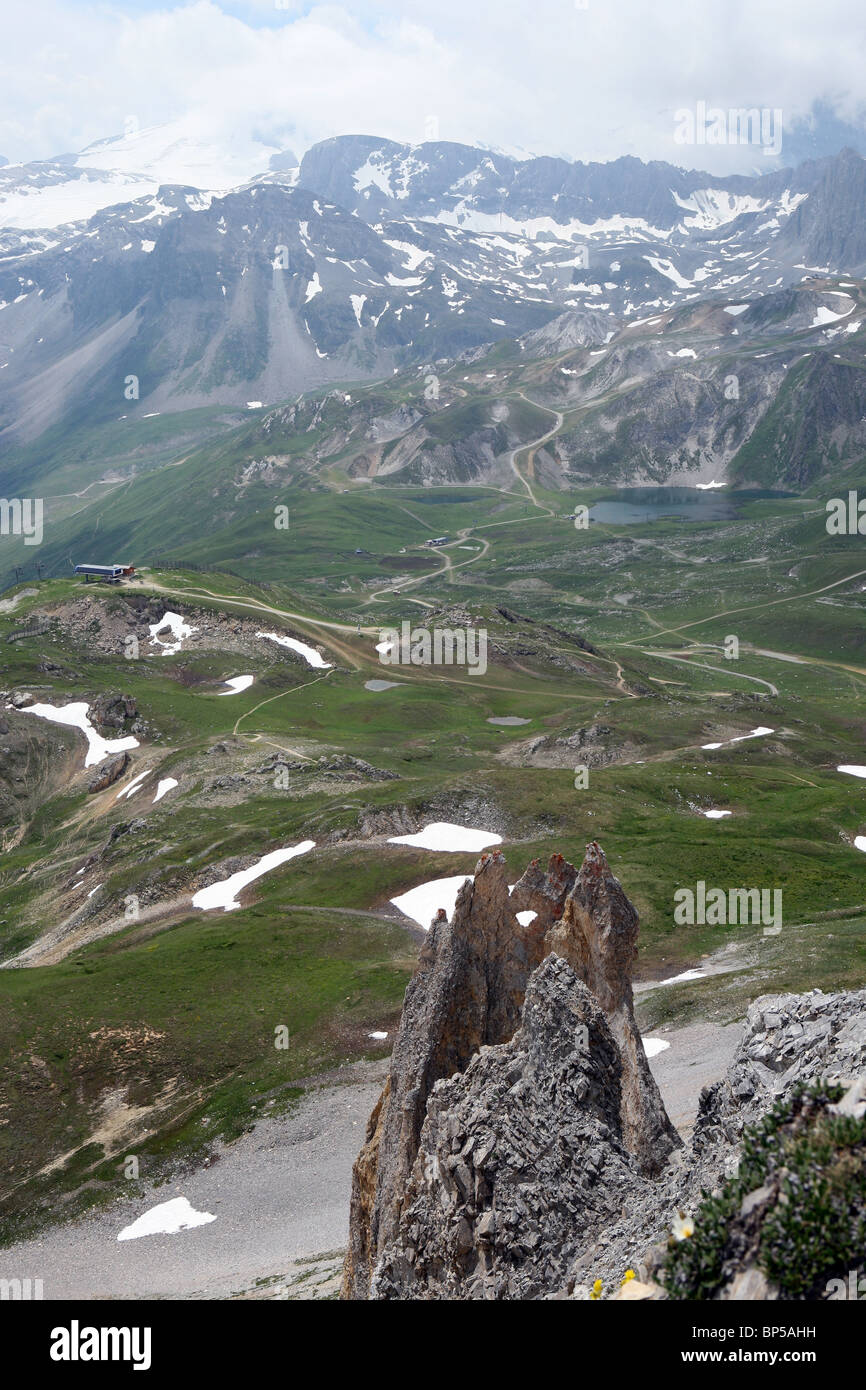 Eye of the needle or Aguille Percee area near Tignes Val d'Isere in the ...