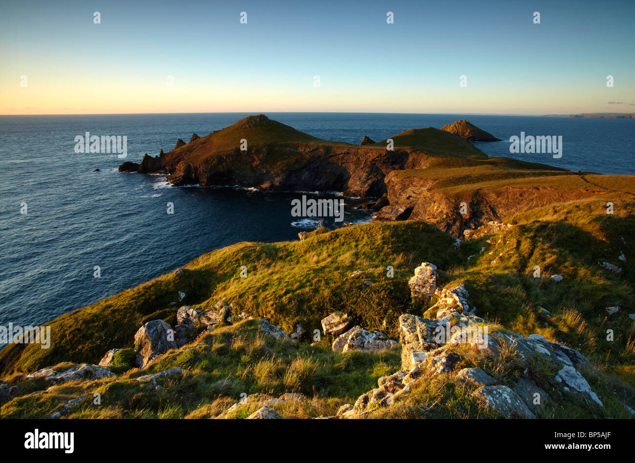 The Rumps, near Pentire Point, North Cornwall shortly before sunset ...