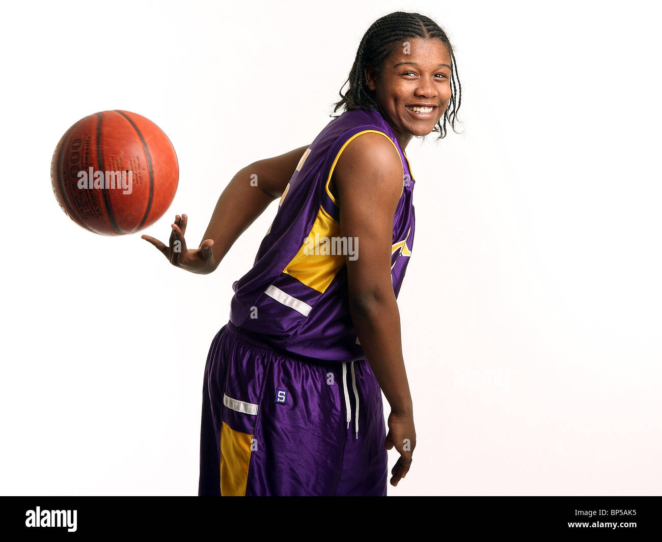 Basketball player pose smiling uniform hi-res stock photography and ...