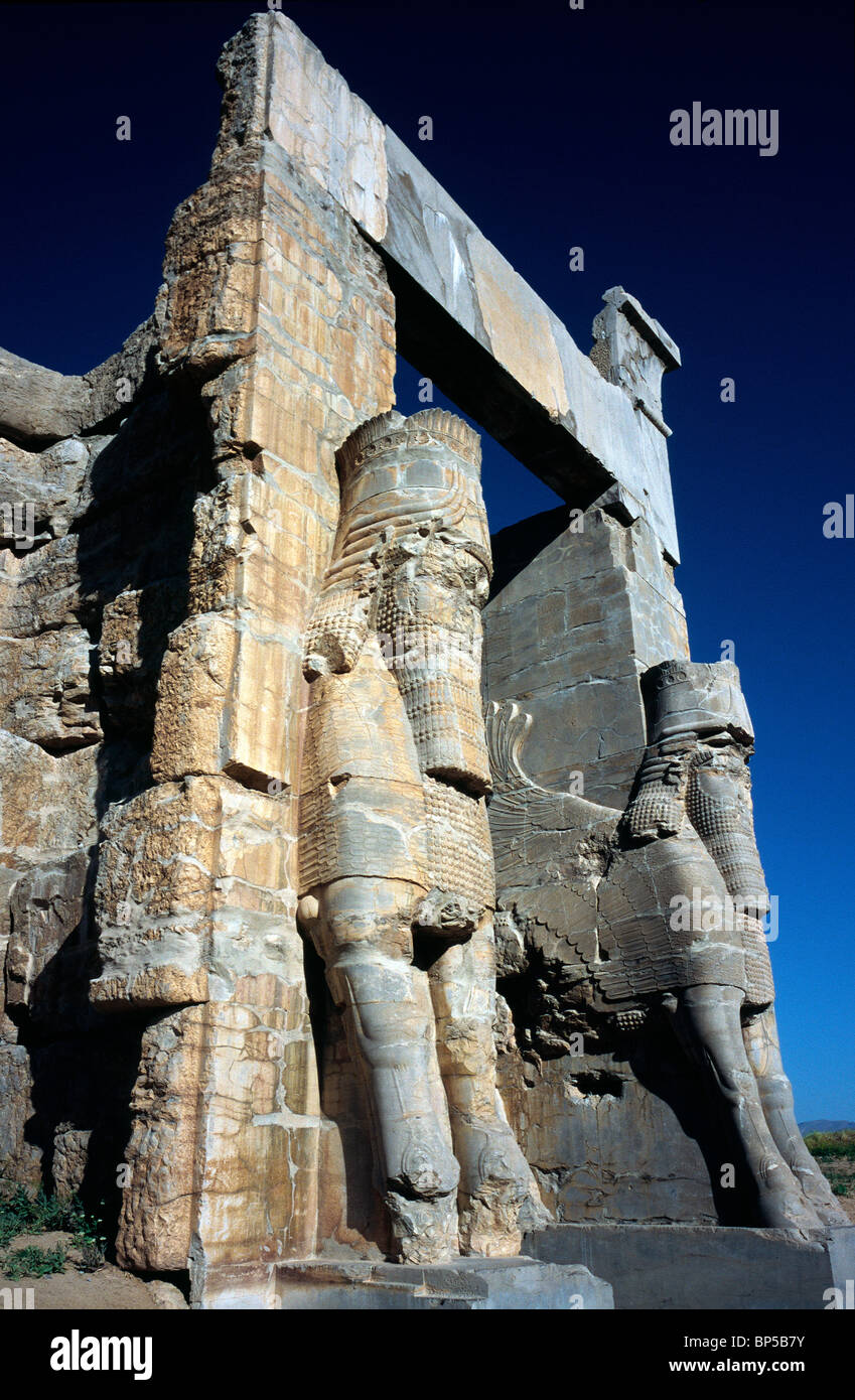 A pair of Lamassu guarding the Gate of All Nations, entrance to the ...