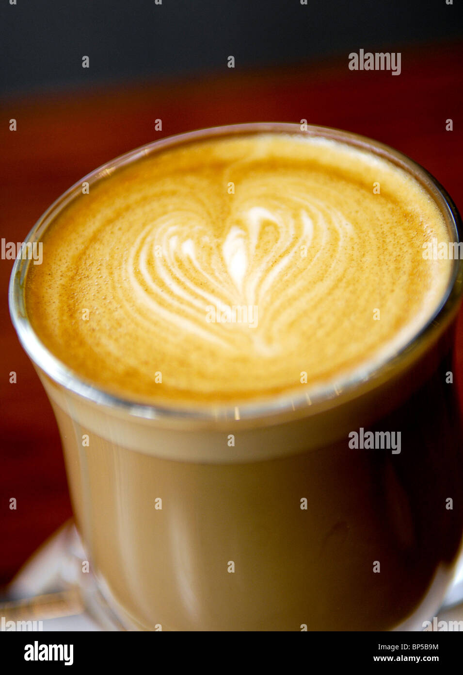 Latte art featuring a love heart Stock Photo - Alamy