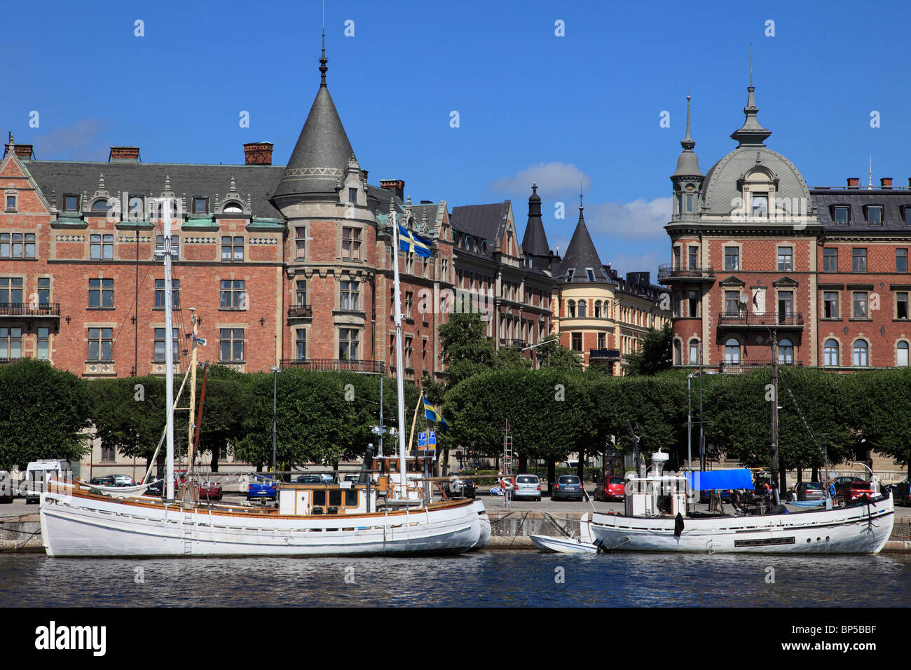 Sweden, Stockholm, Strandvägen street, harbour, boats Stock Photo - Alamy