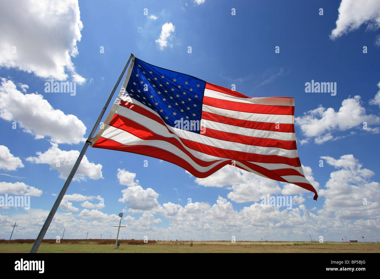Fluttering American flag, Groom, USA Stock Photo - Alamy