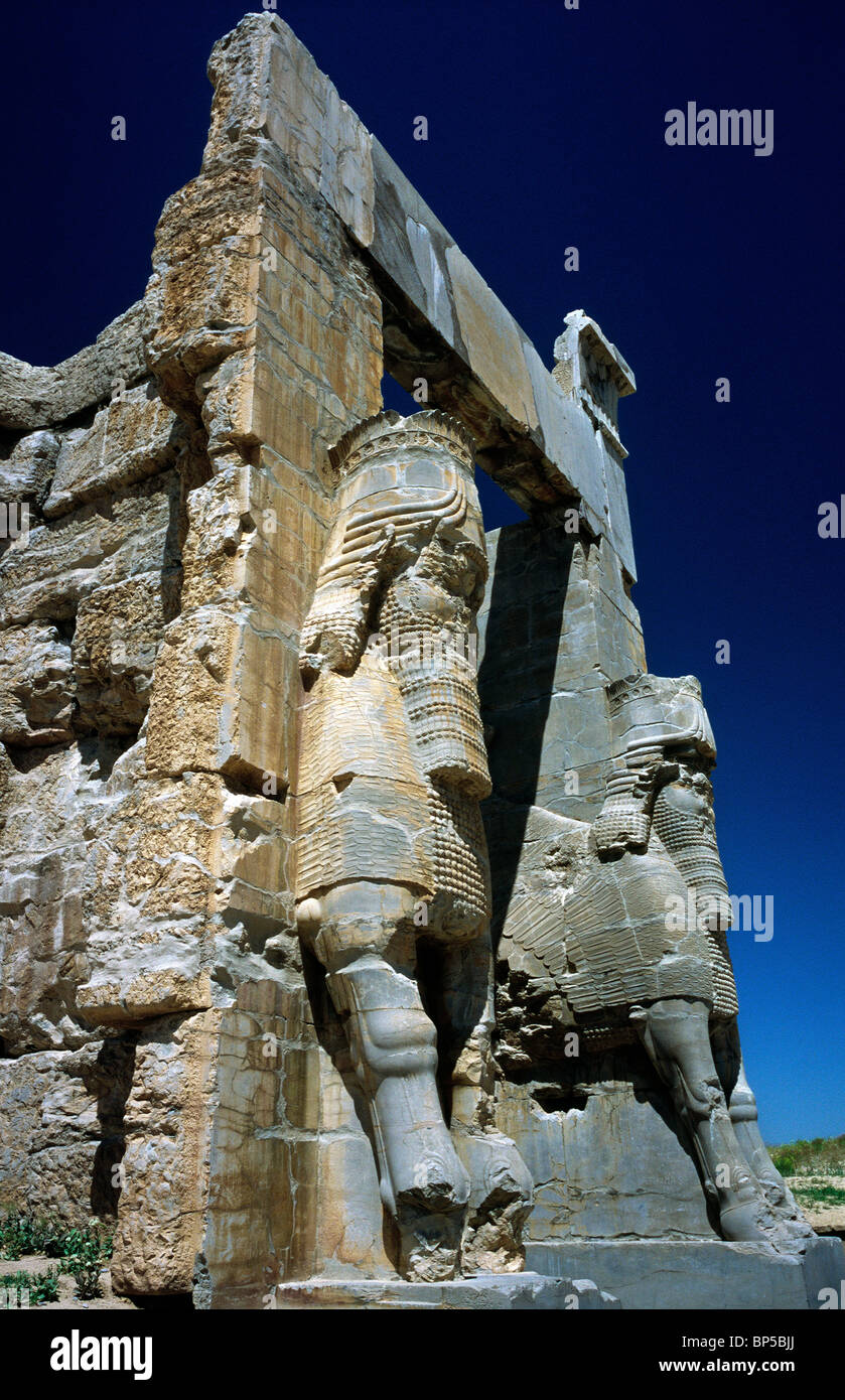 A pair of Lamassu guarding the Gate of All Nations, entrance to the ...